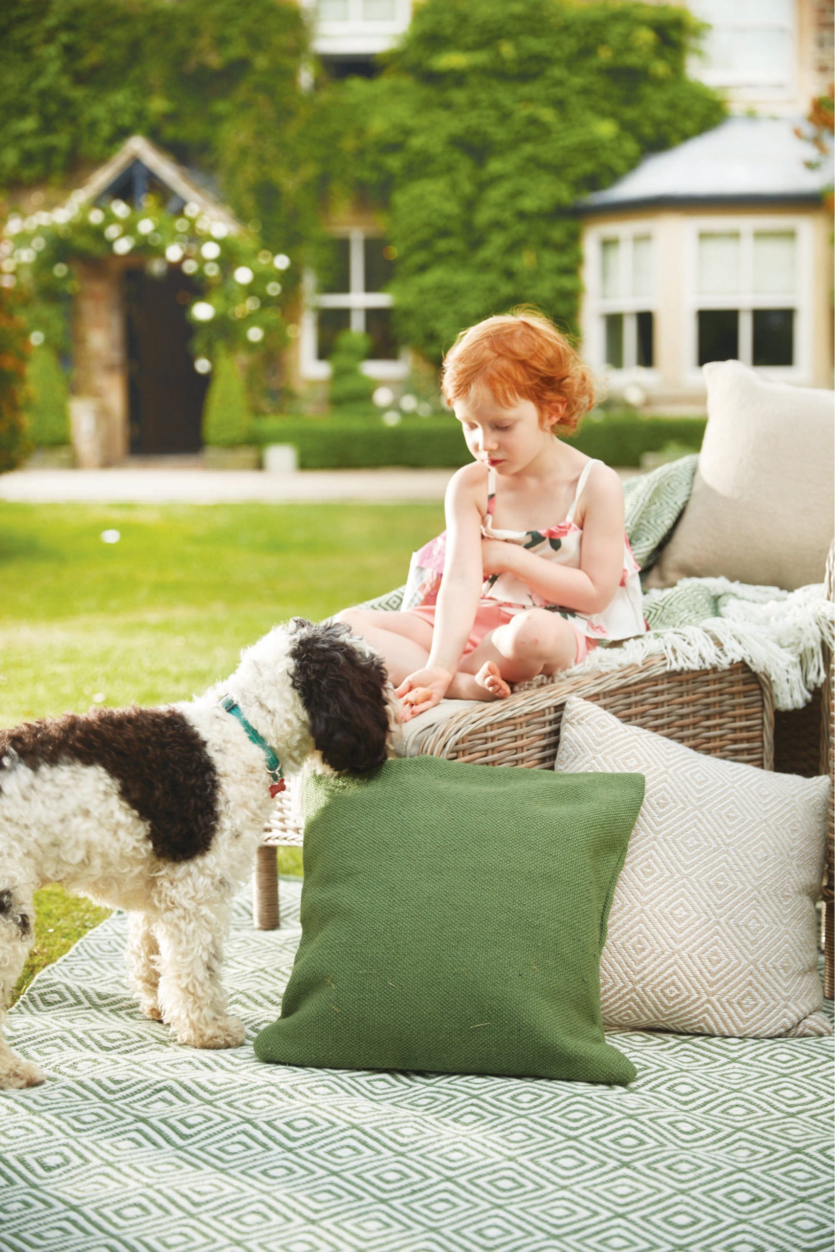 Hug Rug Woven Plain Cushion Dark Green - Rug Collection