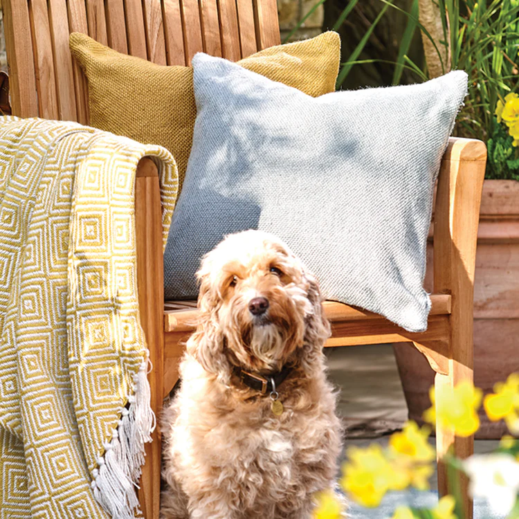 Hug Rug Woven Plain Cushion Sky Grey - Rug Collection